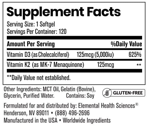 Elemental D3+K2 | Nutrishop Boca